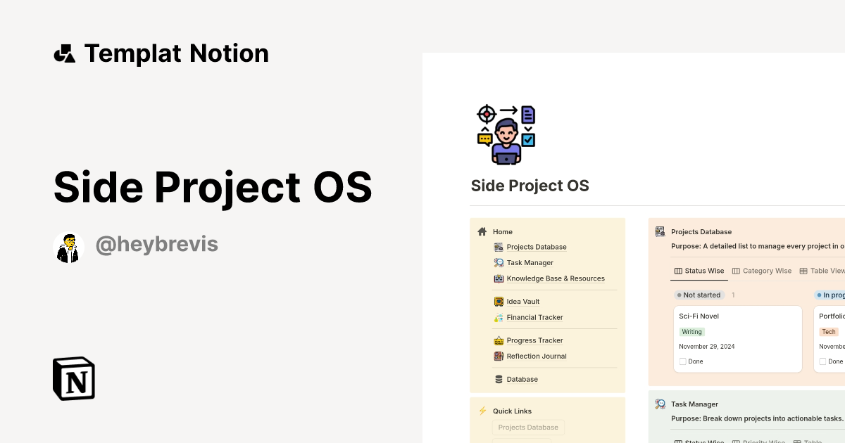 Templat Side Project OS | Notion Marketplace