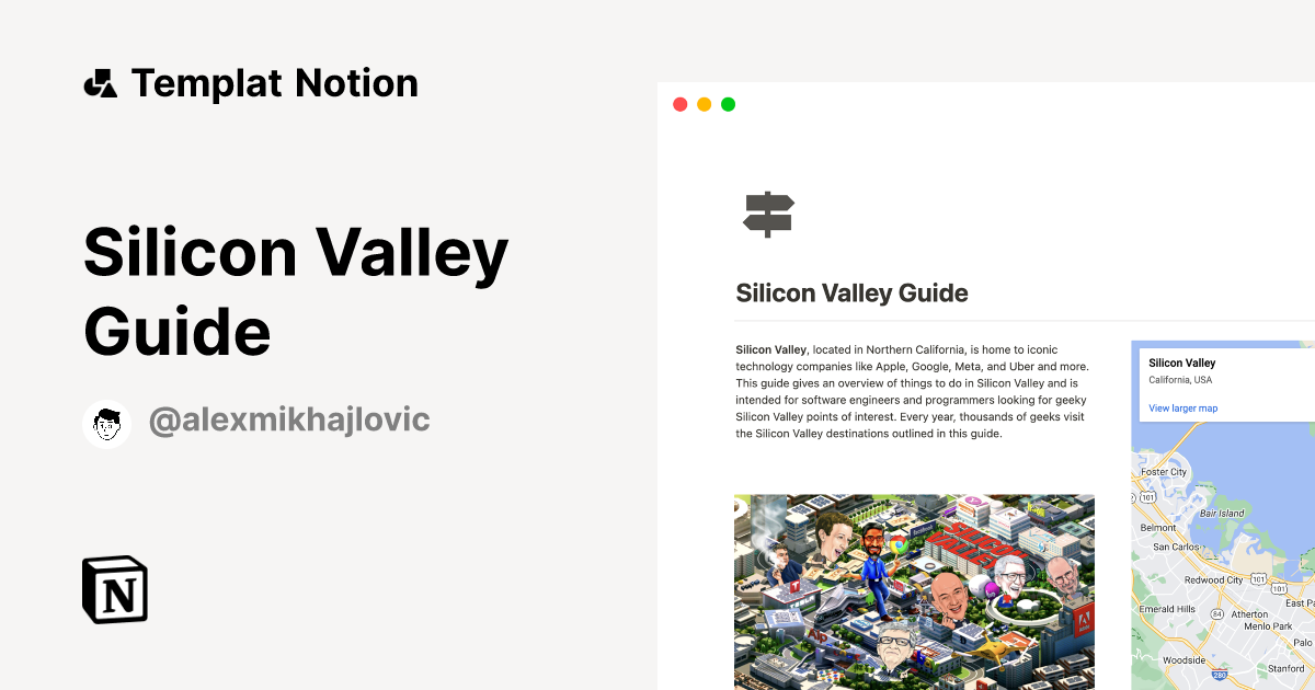 Silicon Valley Guide Templat oleh Alex | Notion Marketplace