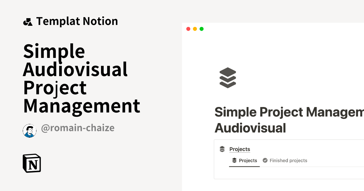 Templat Simple Audiovisual Project Management | Notion Marketplace