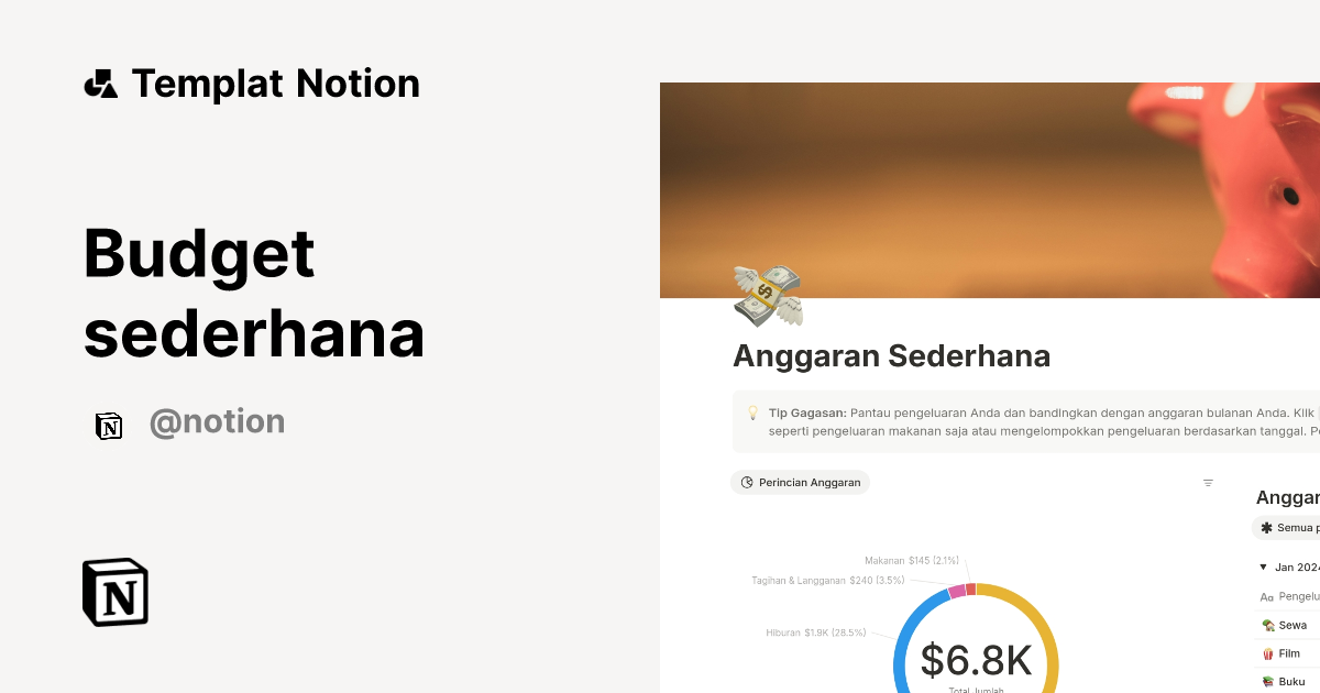 Budget sederhana Templat oleh Notion | Notion Marketplace