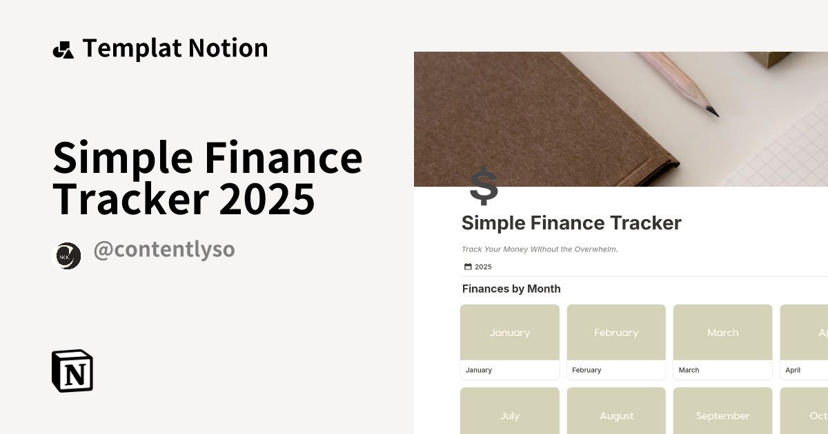 Templat Simple Finance Tracker 2025 | Notion Marketplace