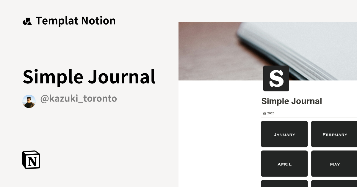 Templat Simple Journal | Notion Marketplace