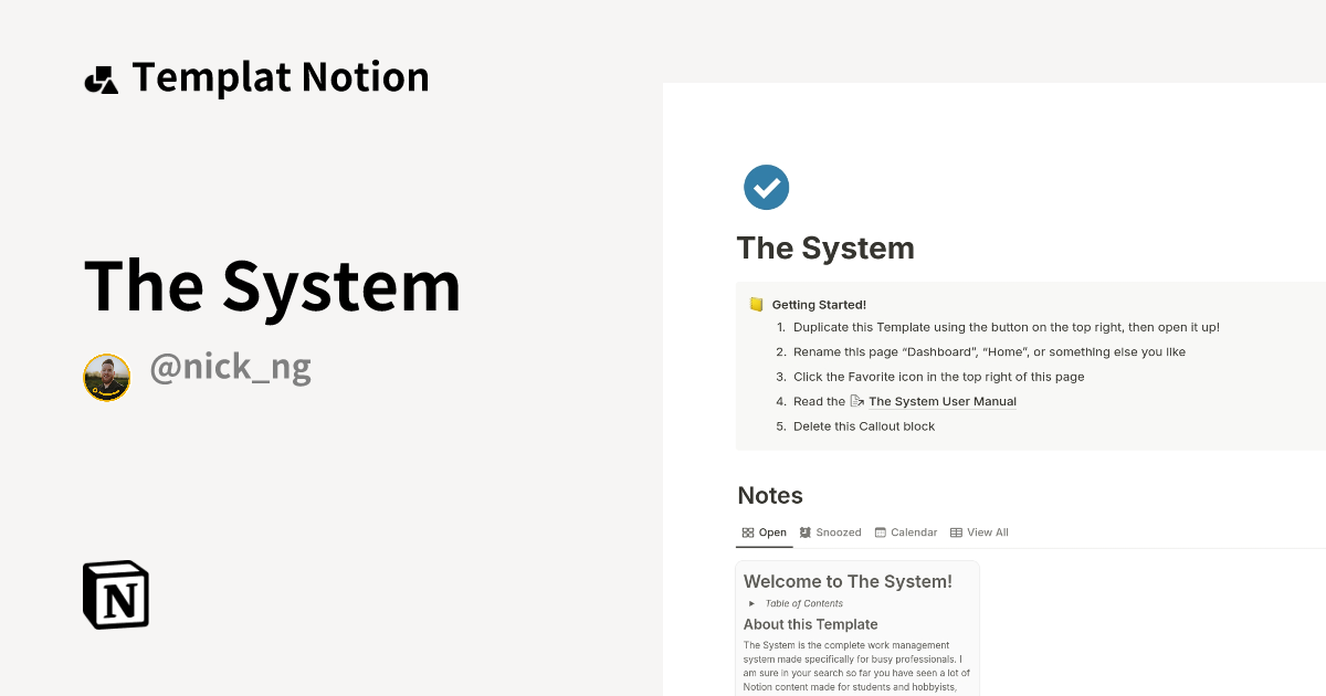 Templat The System | Notion Marketplace