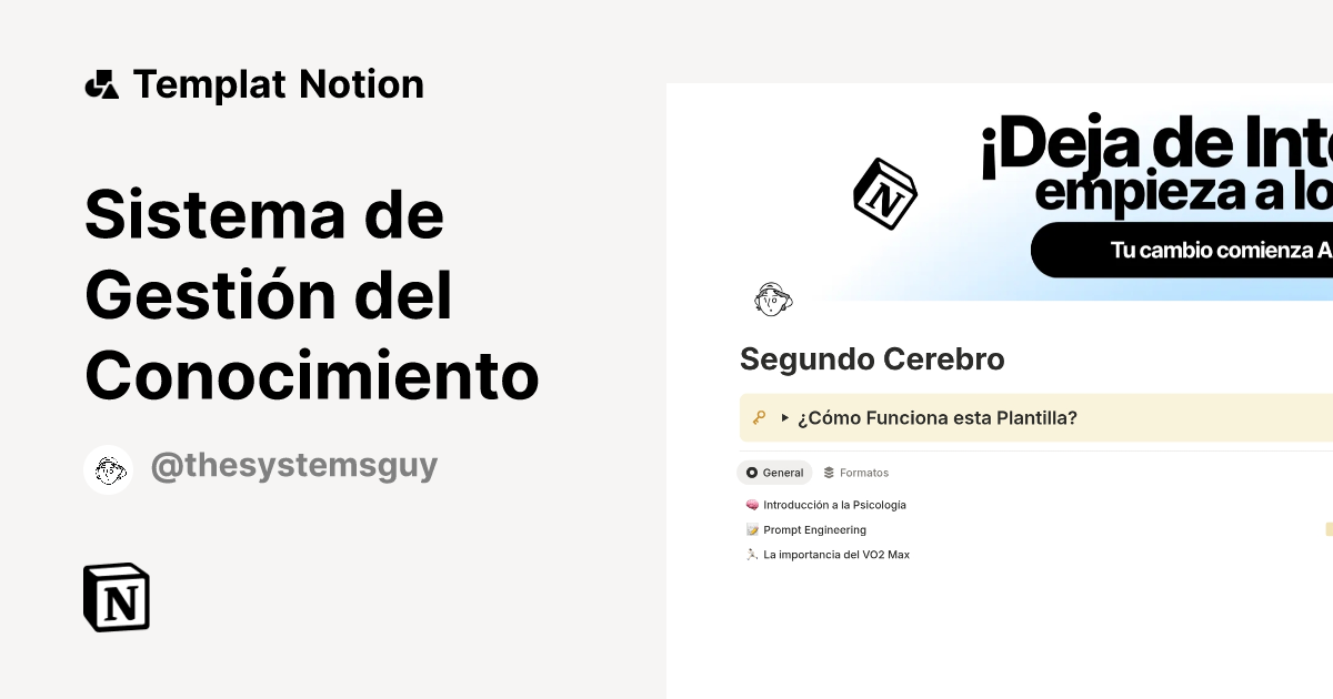 Sistema de Gestión del Conocimiento Templat oleh TheN_otionGuy | Notion ...