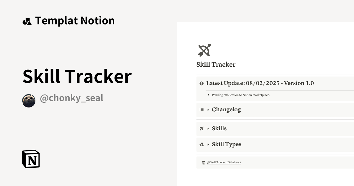 Skill Tracker Templat oleh Matthew | Notion Marketplace