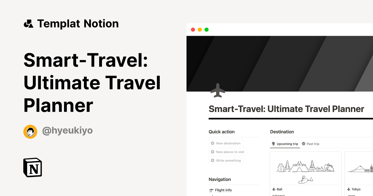 Templat Smart-Travel: Ultimate Travel Planner | Notion Marketplace