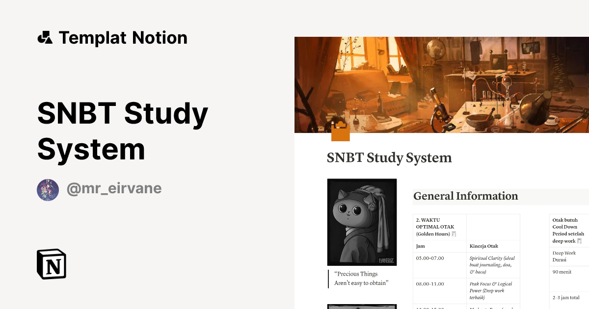 Templat SNBT Study System | Notion Marketplace