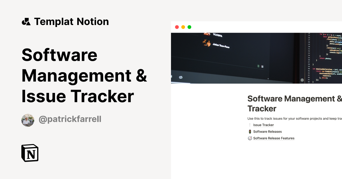Templat Software Management & Issue Tracker | Notion Marketplace