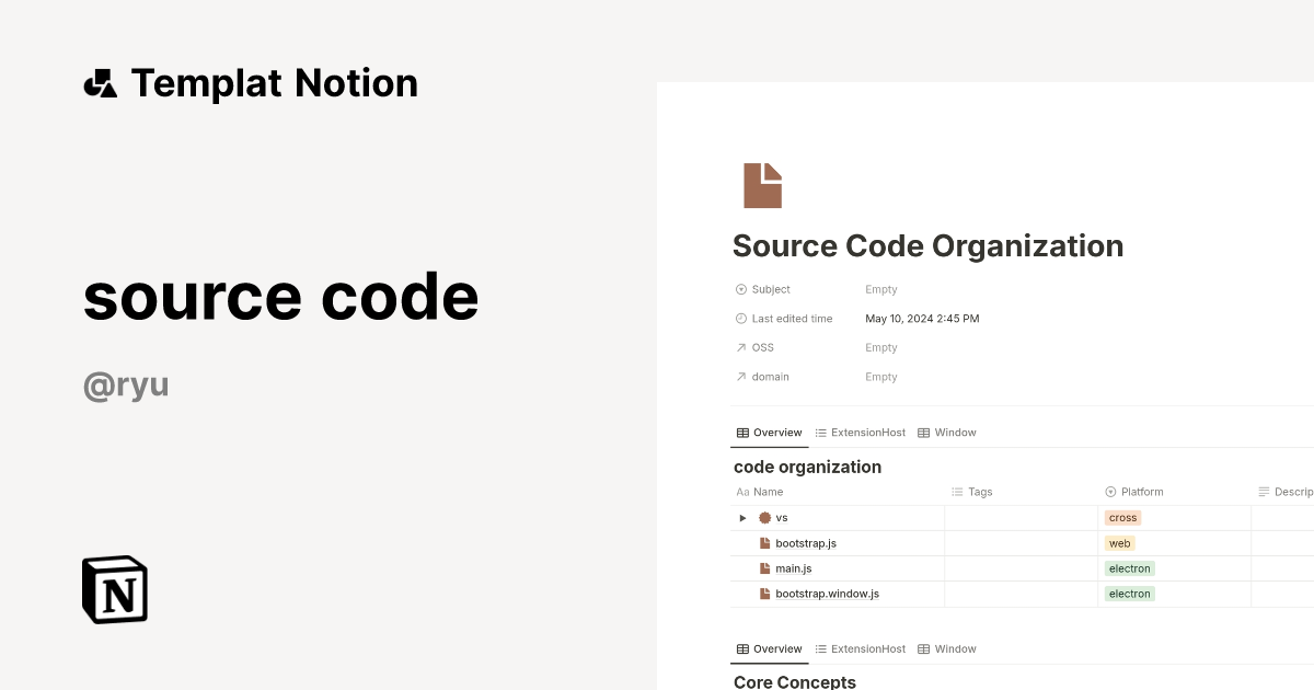 Templat source code | Notion Marketplace
