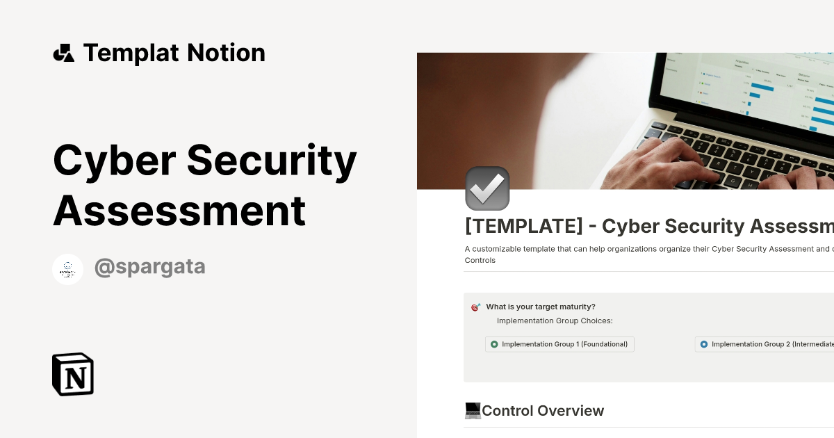 Cyber Security Assessment Templat oleh SPARGATA | Notion Marketplace