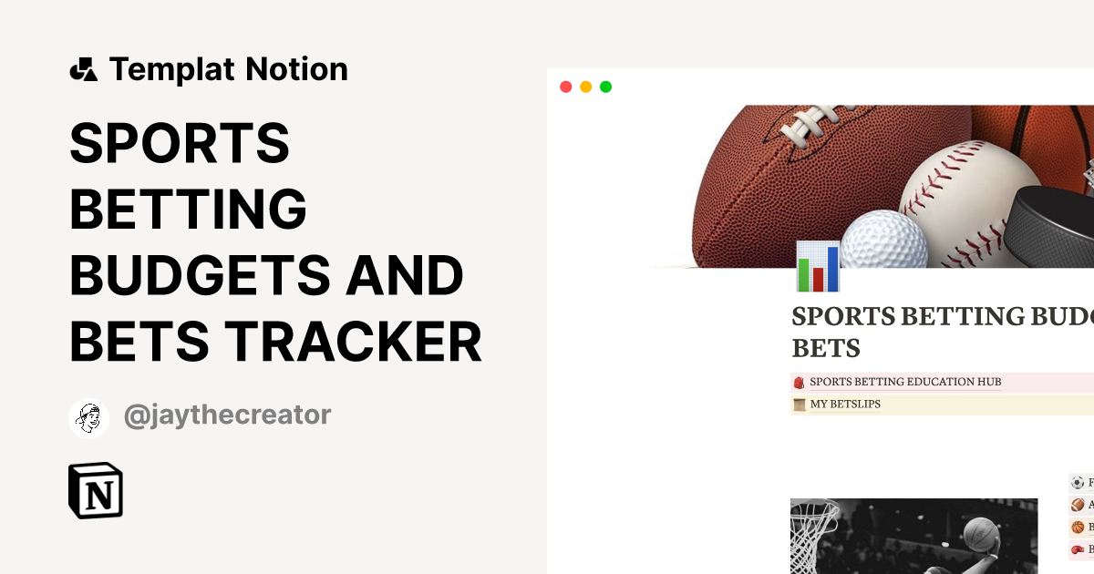 SPORTS BETTING BUDGETS AND BETS TRACKER Templat oleh Moses | Notion ...