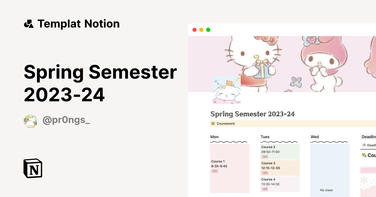 Spring Semester 2023-24 Templat oleh Pandora