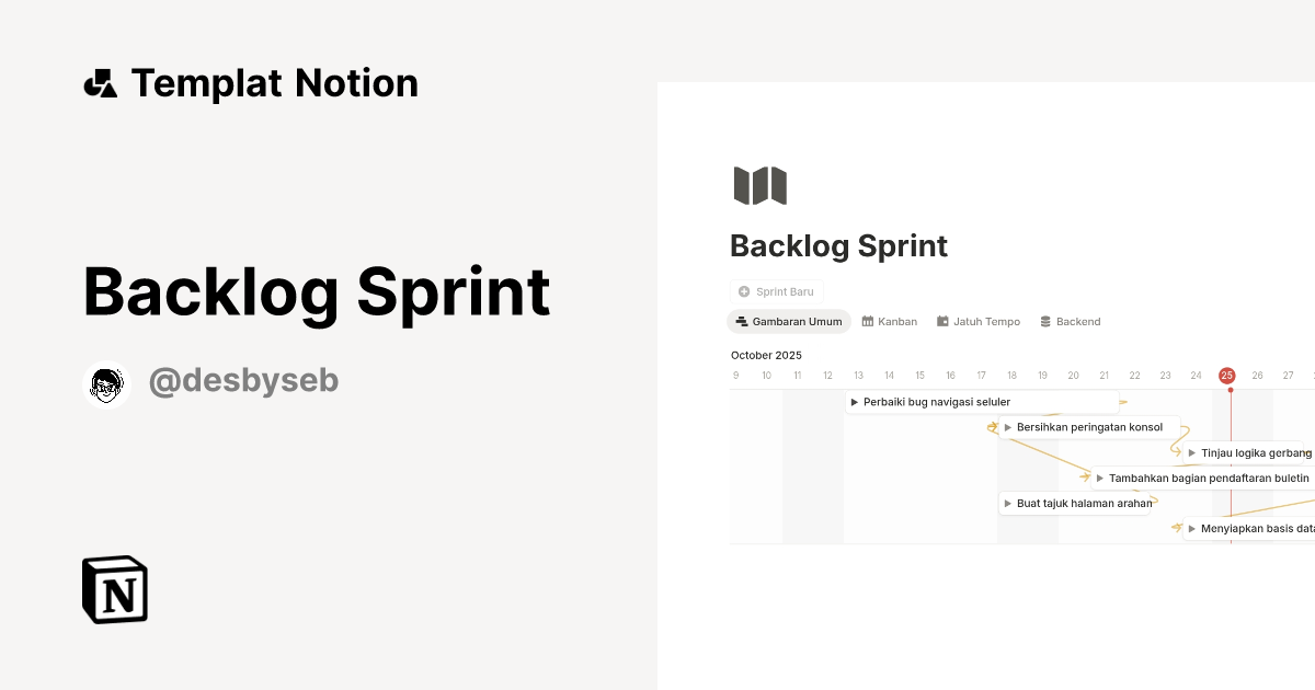 Backlog Sprint Templat oleh desbyseb | Notion Marketplace