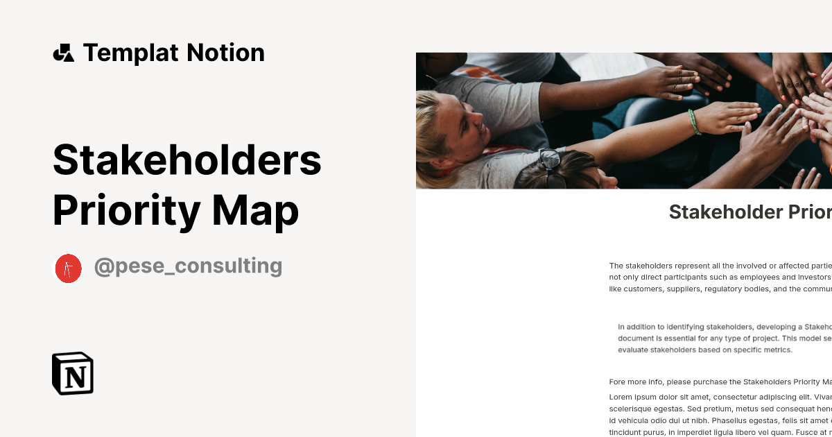 Templat Stakeholders Priority Map | Notion Marketplace