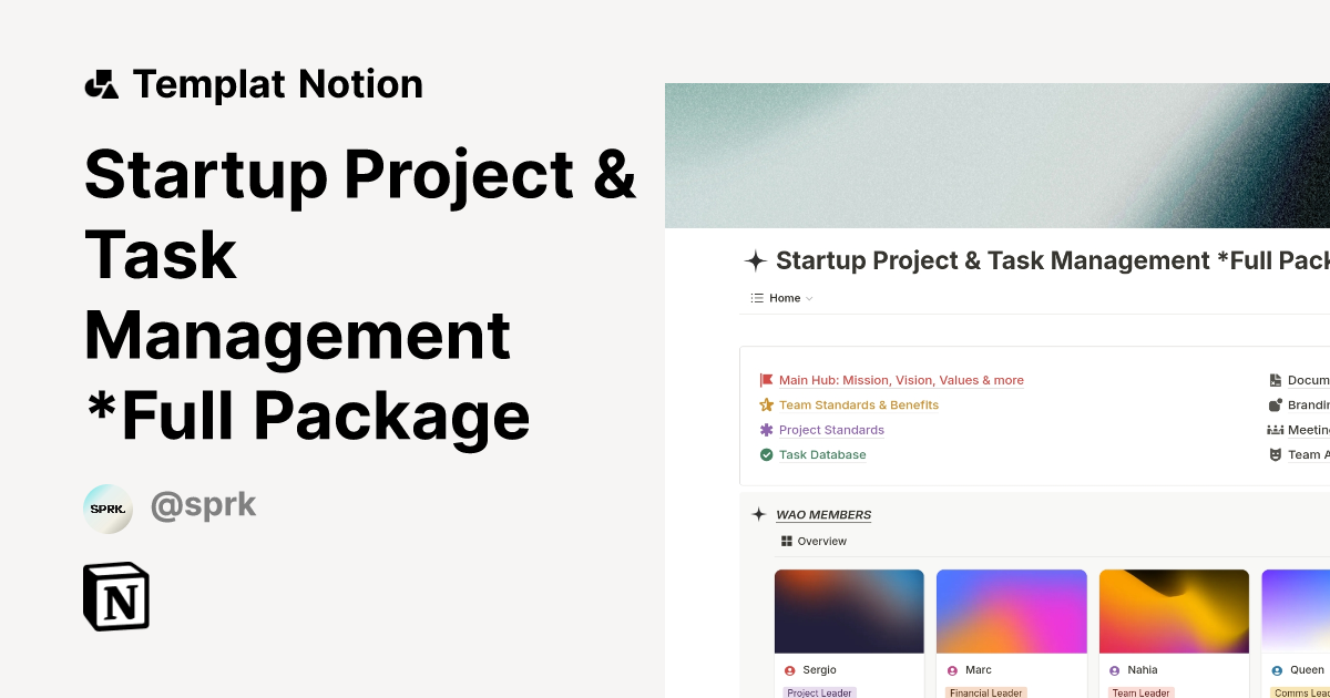 Templat Startup Project & Task Management *Full Package | Notion Marketplace