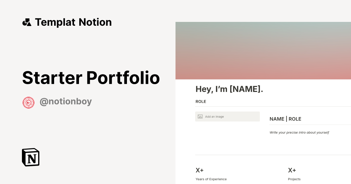 Templat Starter Portfolio | Notion Marketplace