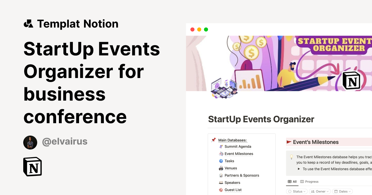 StartUp Events Organizer for business conference Templat oleh El Vairus ...
