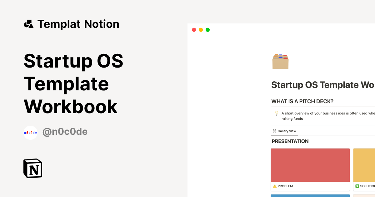 Templat Startup OS Template Workbook | Notion Marketplace