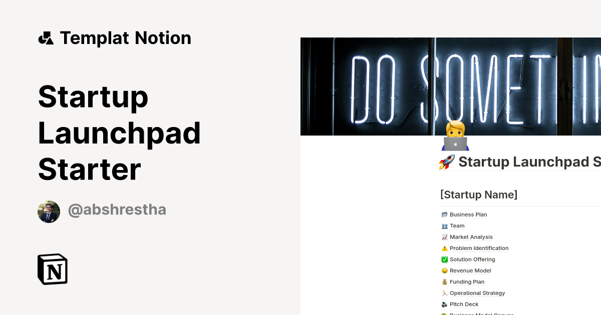 Templat Startup Launchpad Starter | Notion Marketplace