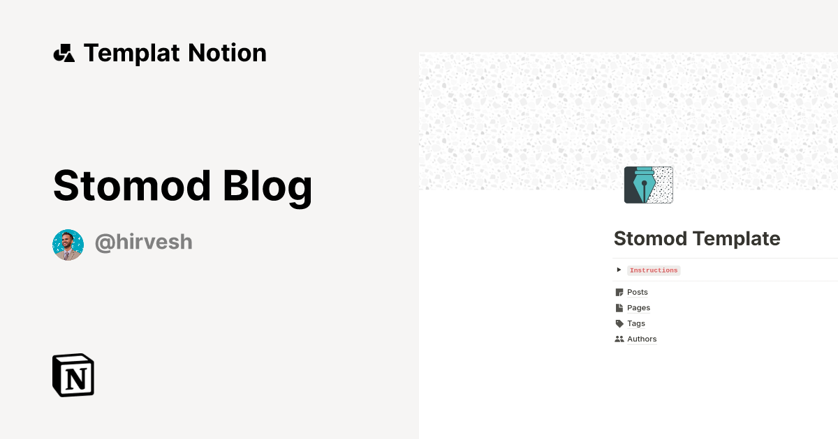Templat Stomod Blog | Notion Marketplace