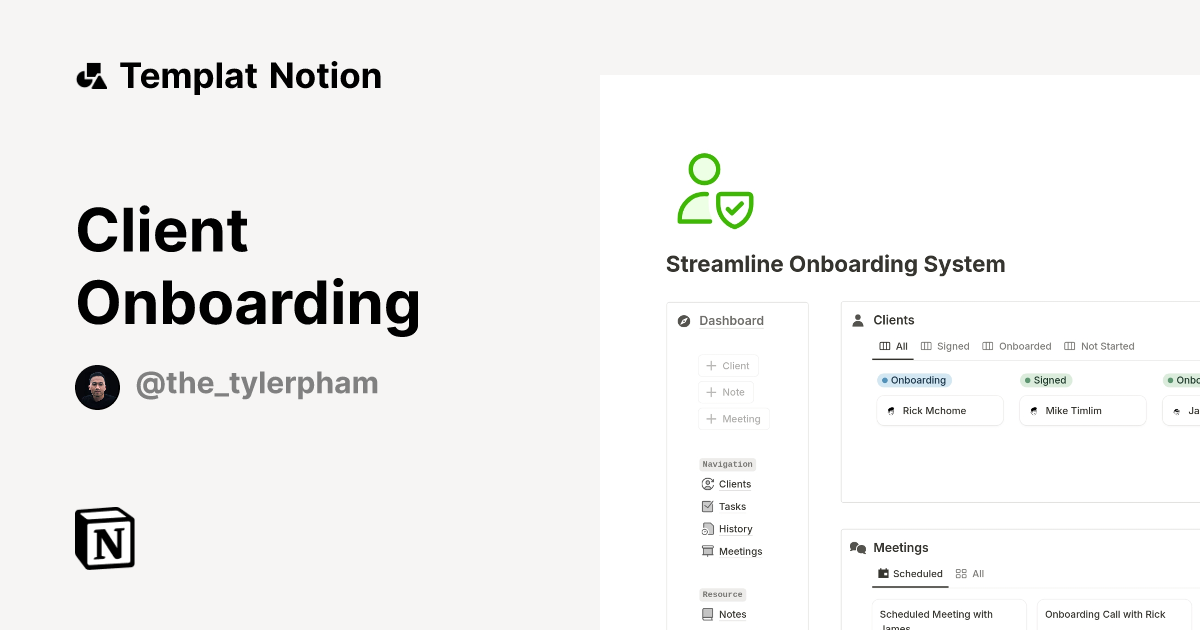Client Onboarding Templat oleh Tyler Pham | Notion Marketplace