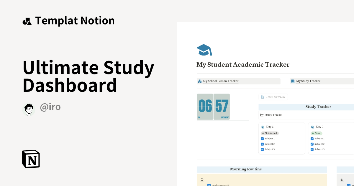 Templat Ultimate Study Dashboard | Notion Marketplace