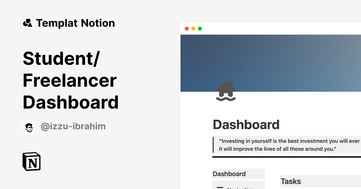Templat Student/Freelancer Dashboard | Notion Marketplace