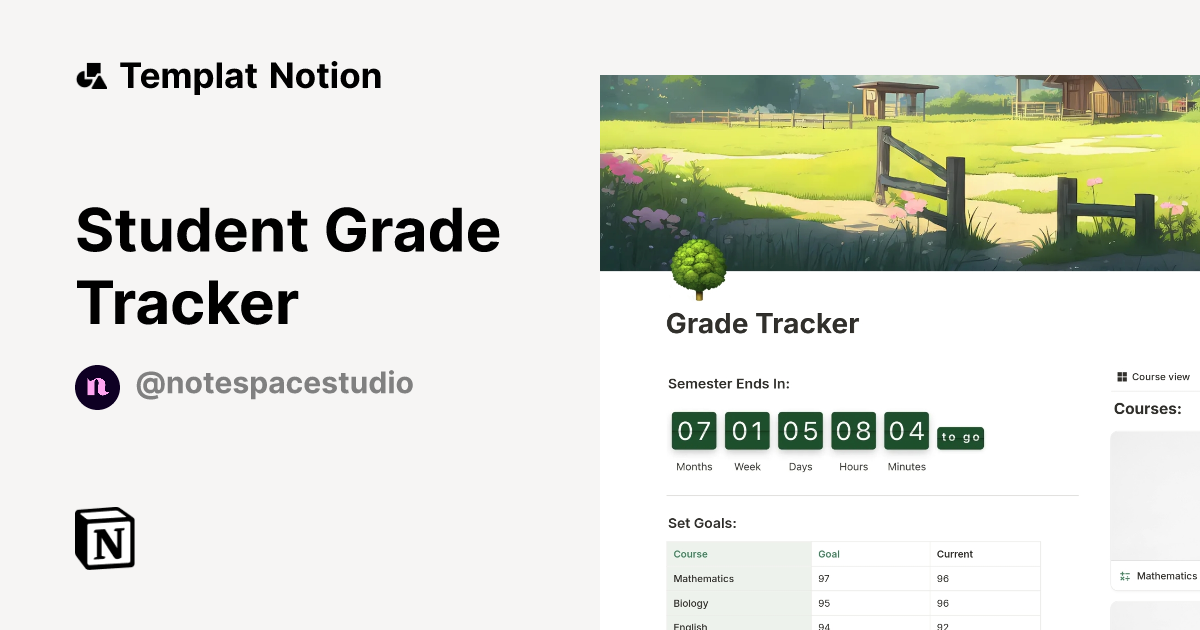 Templat Student Grade Tracker | Notion Marketplace