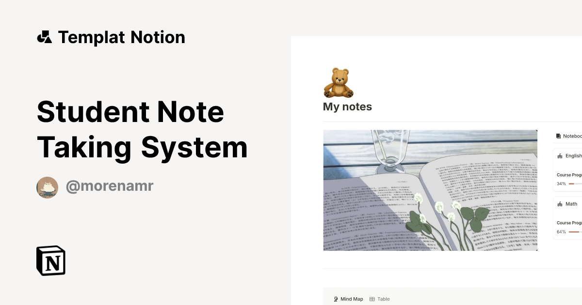 Templat Student Note Taking System | Notion Marketplace
