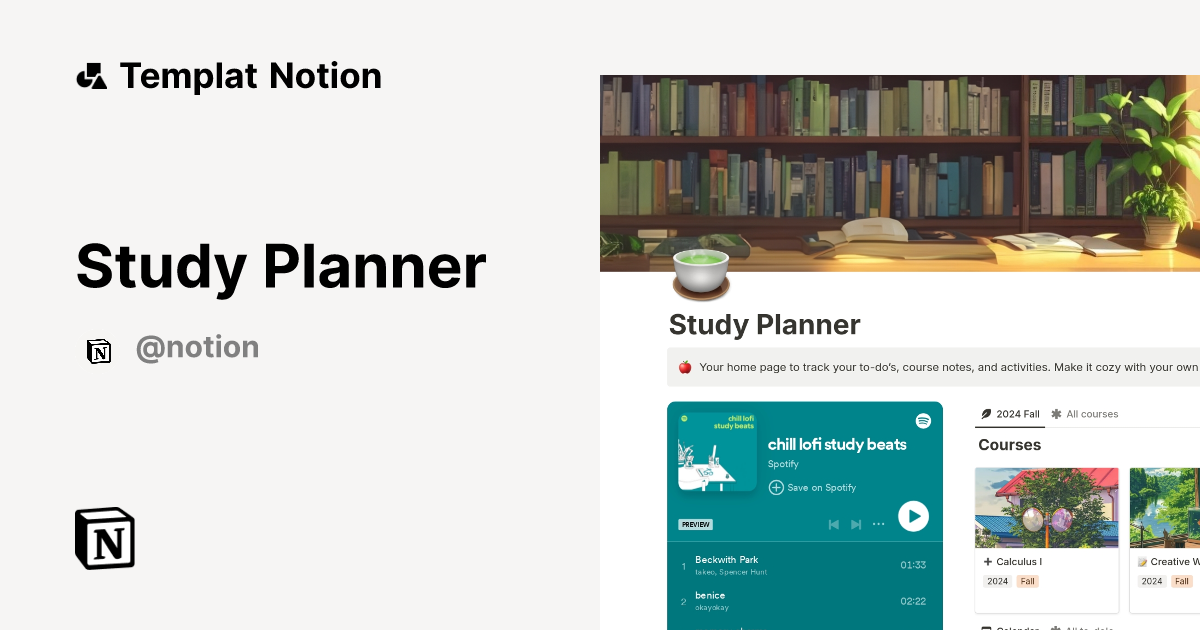Templat Study Planner 2026 | Notion Marketplace