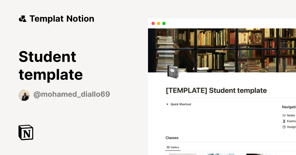 Templat Student template | Notion Marketplace