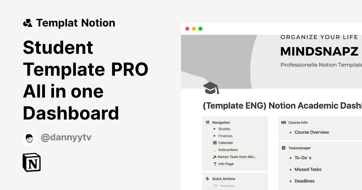 Student Template PRO All in one Dashboard Templat oleh DannyyTv von ...