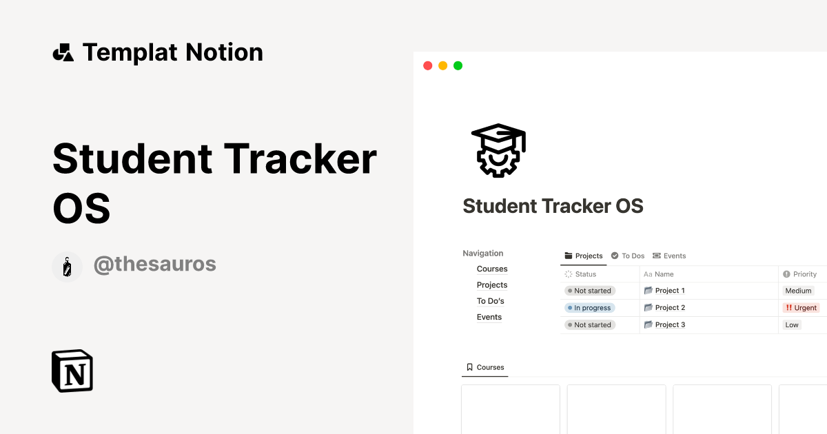 Templat Student Tracker OS | Notion Marketplace