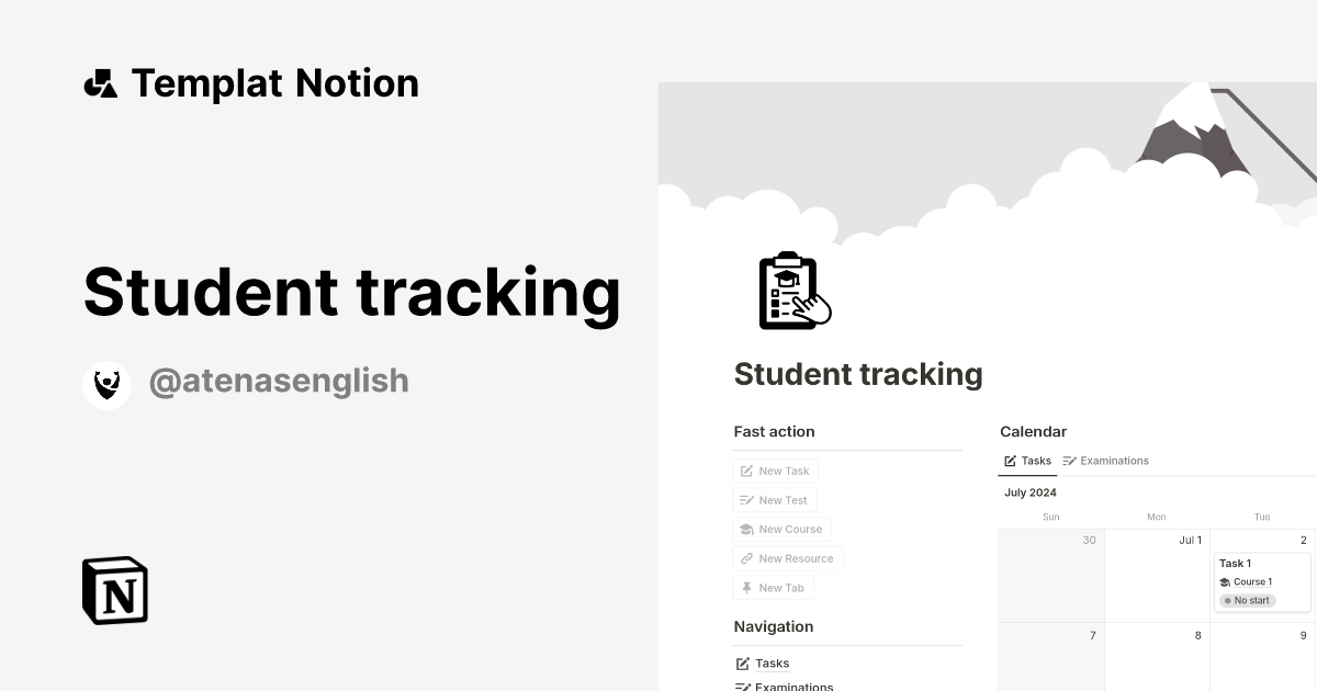 Student tracking Templat oleh Atenas | Notion Marketplace