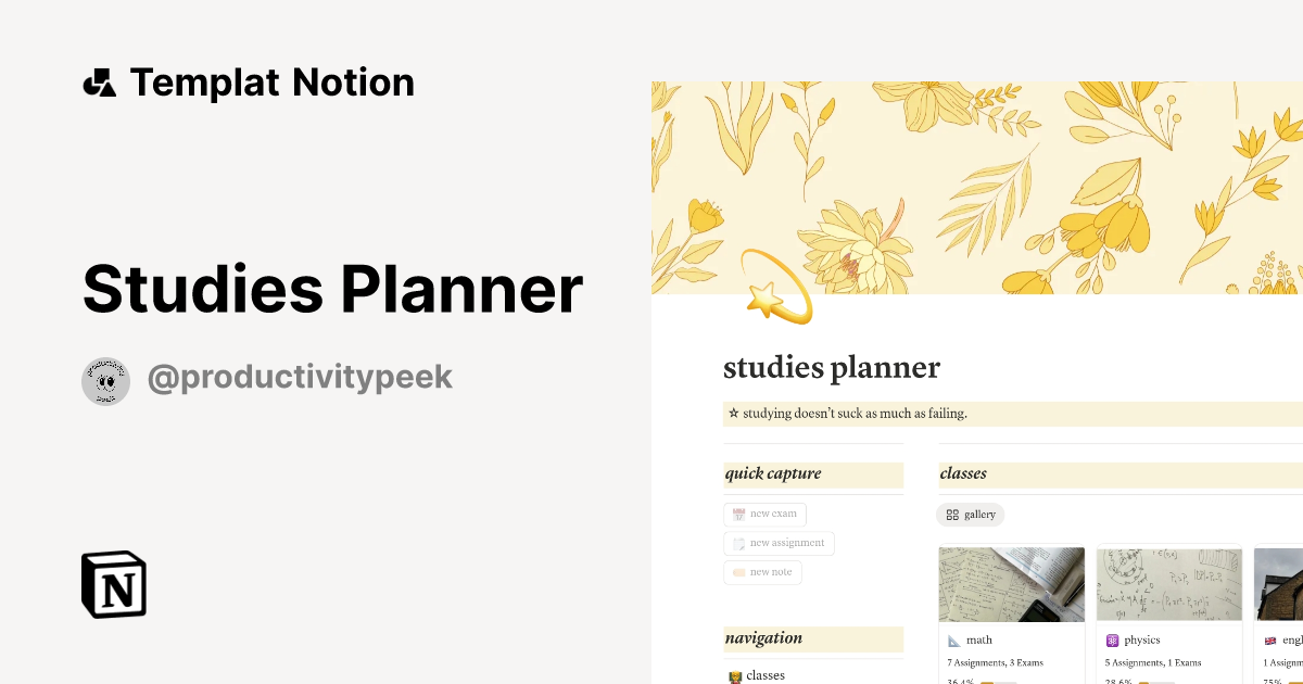 Templat Studies Planner | Notion Marketplace