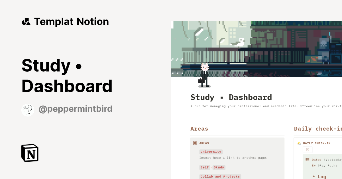Templat Study • Dashboard | Notion Marketplace