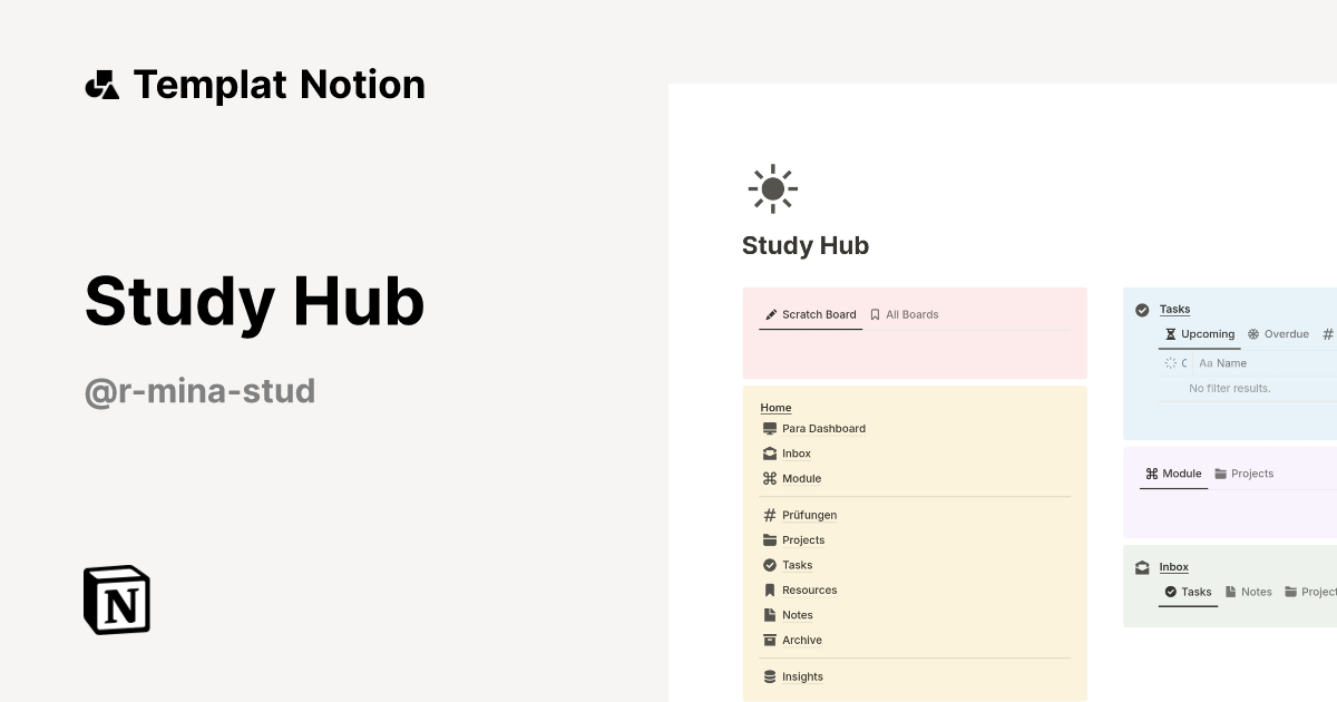 Templat Study Hub | Notion Marketplace