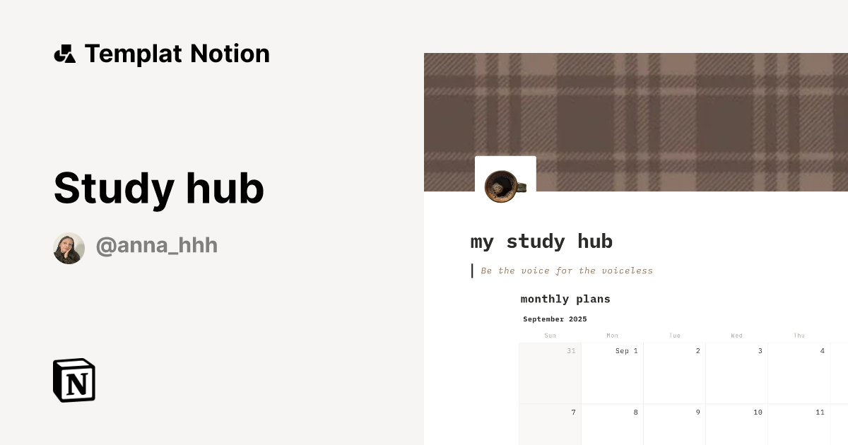 Templat Study hub | Notion Marketplace