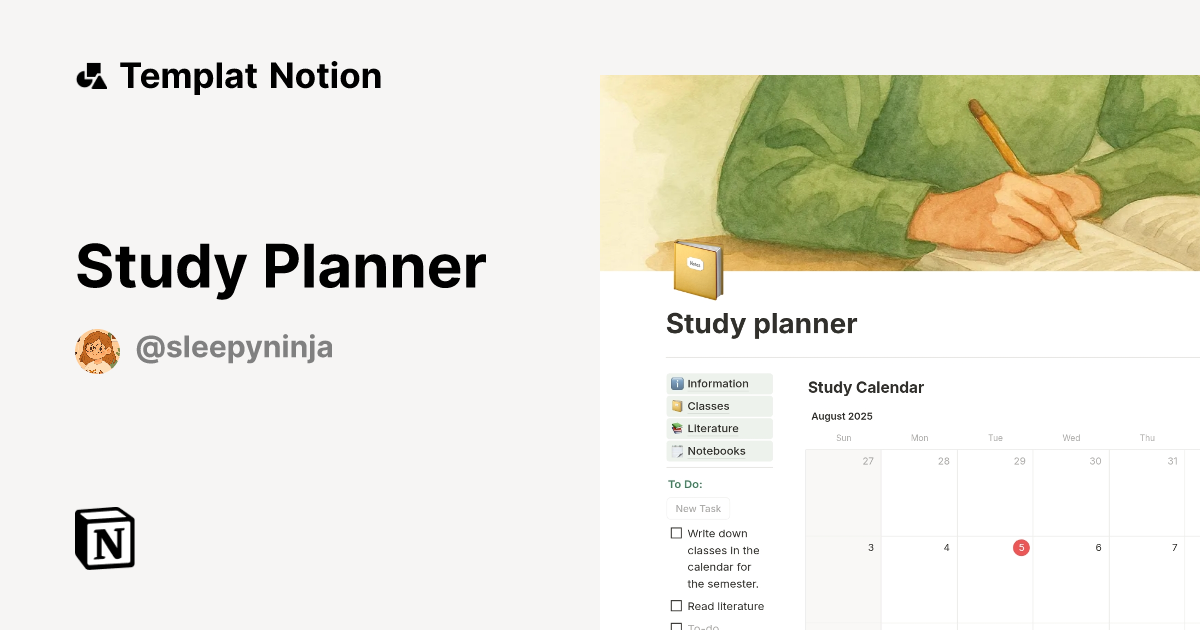 Templat Study Planner | Notion Marketplace