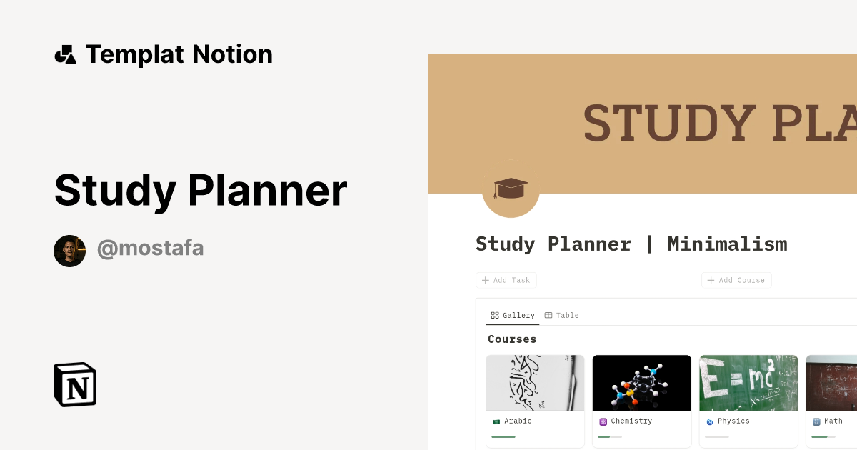 Templat Study Planner | Notion Marketplace
