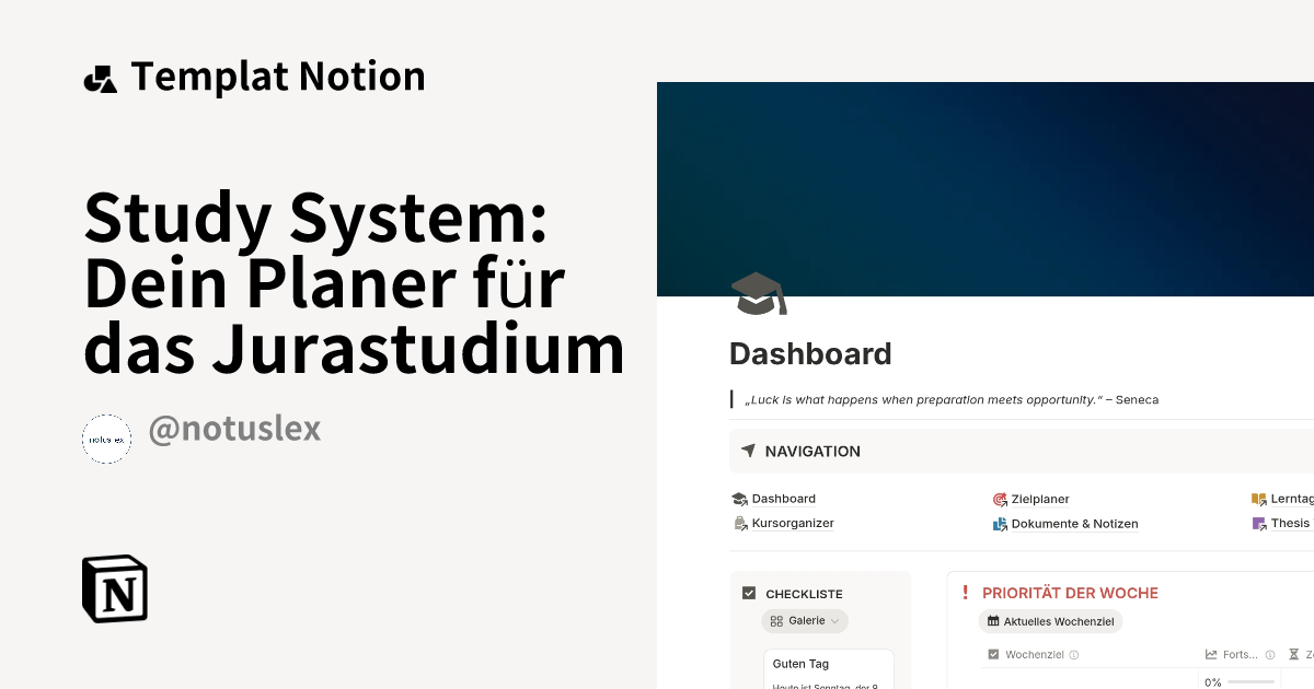 Study System: Dein Planer für das Jurastudium Templat oleh notus lex ...