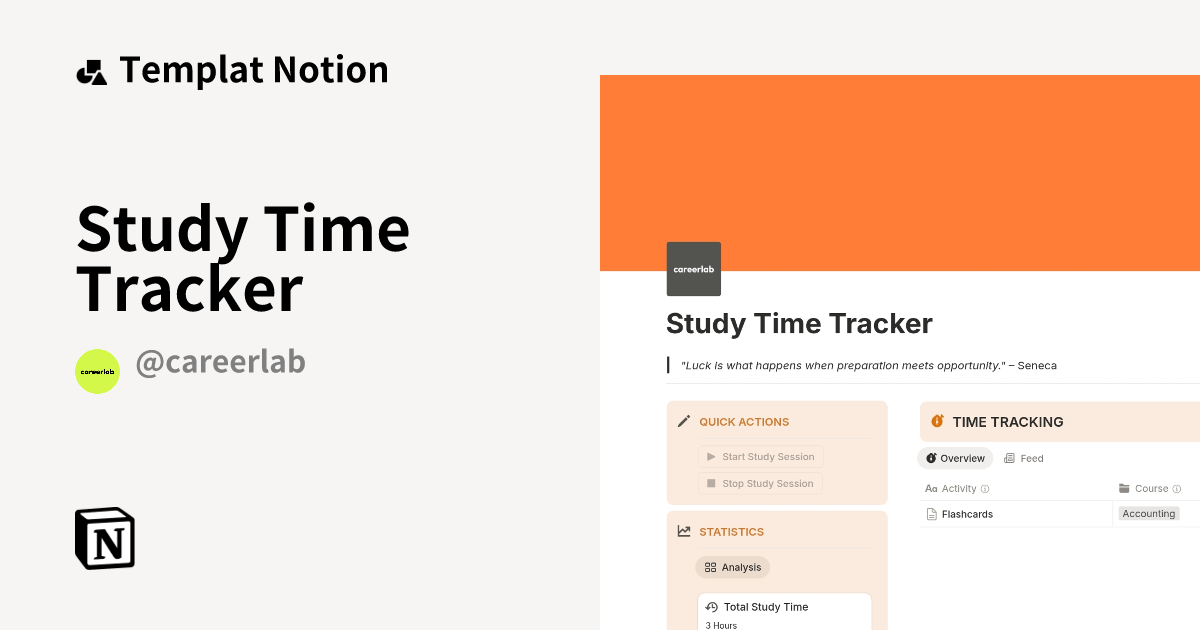 Templat Study Time Tracker | Notion Marketplace