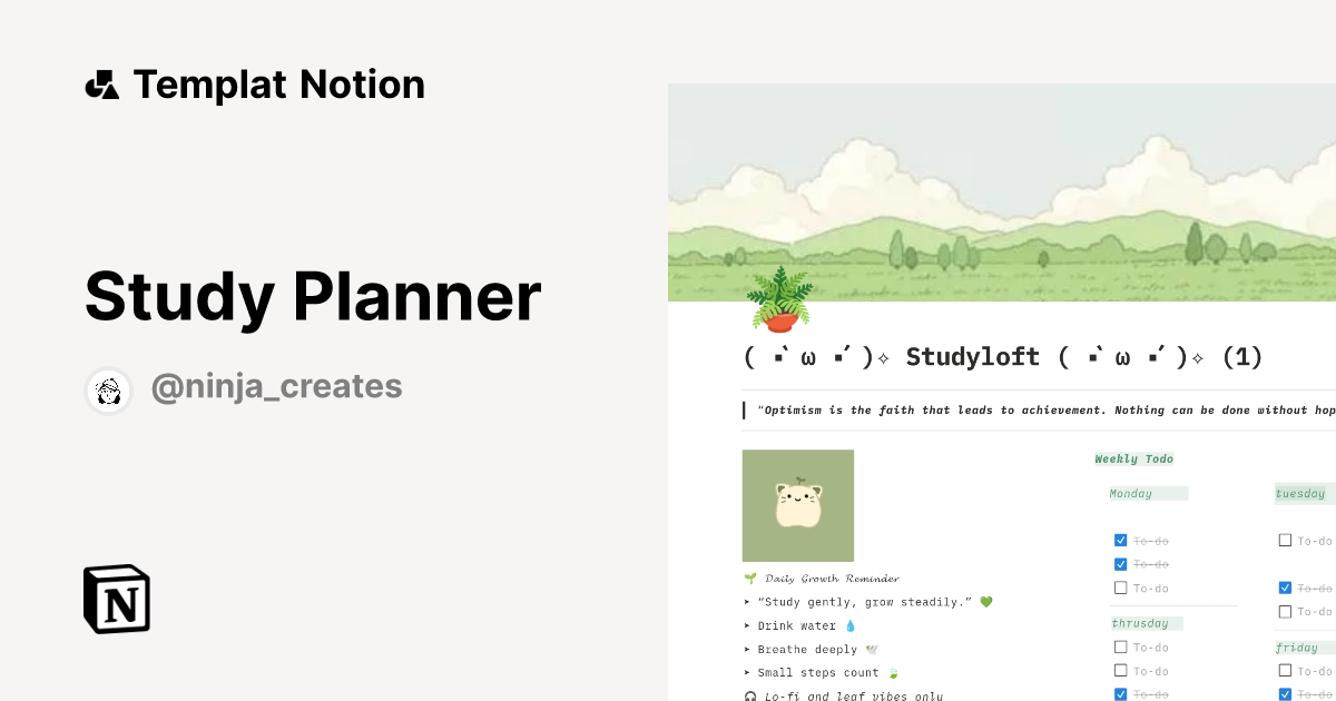 Templat Study Planner | Notion Marketplace