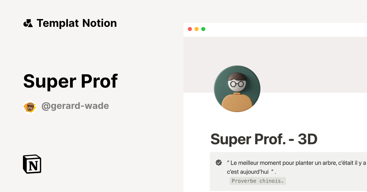 Super Prof Templat oleh Gerard WADE | Notion Marketplace