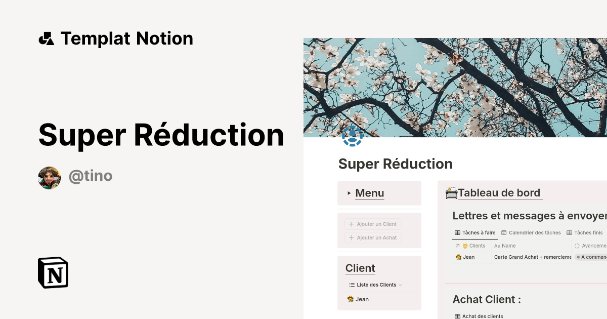 Super Réduction Templat oleh Tino | Notion Marketplace