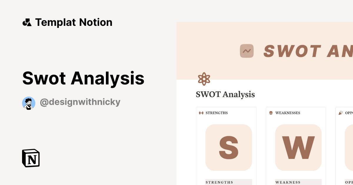 Templat Swot Analysis | Notion Marketplace