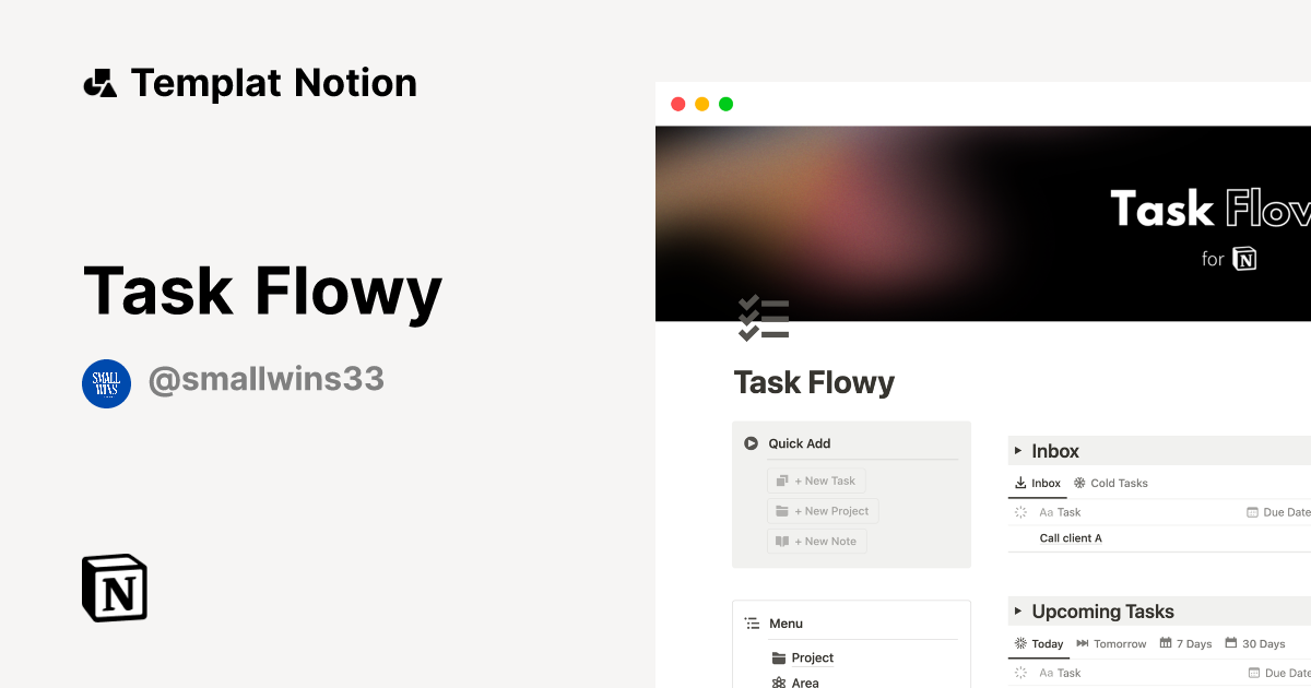 Templat Task Flowy | Notion Marketplace