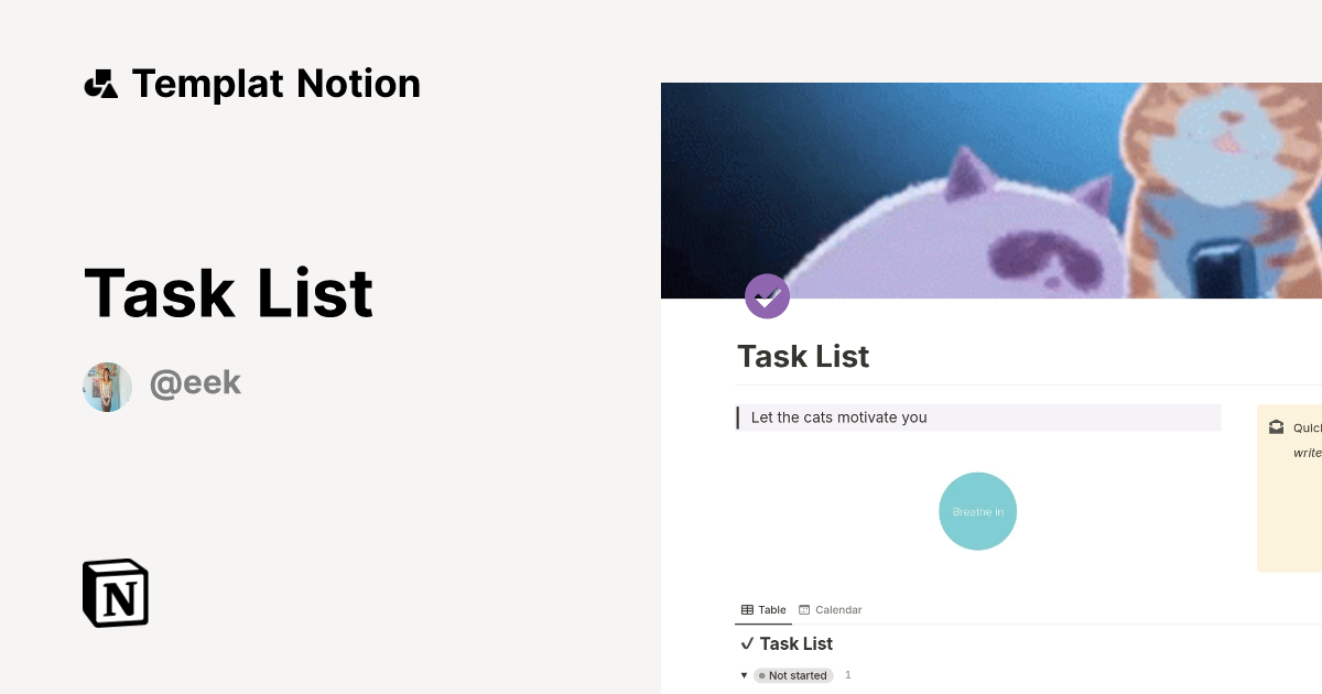Task List Templat oleh EIC | Notion Marketplace