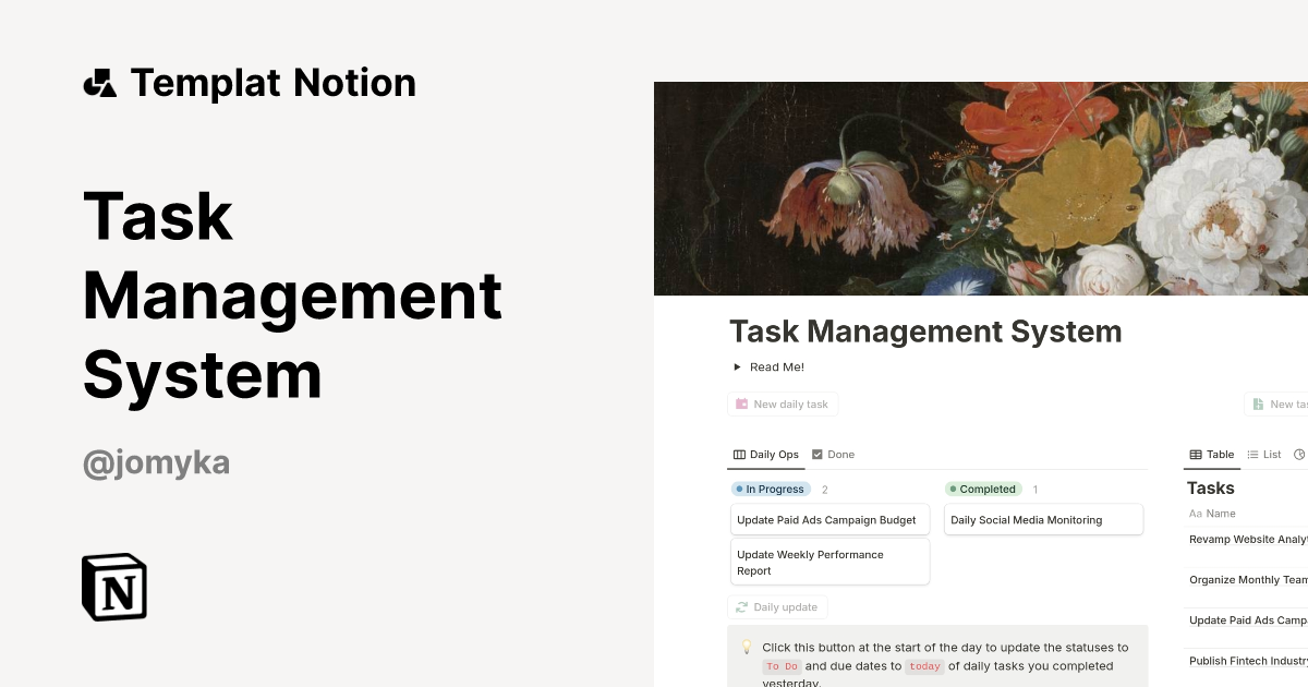 Templat Task Management System | Notion Marketplace
