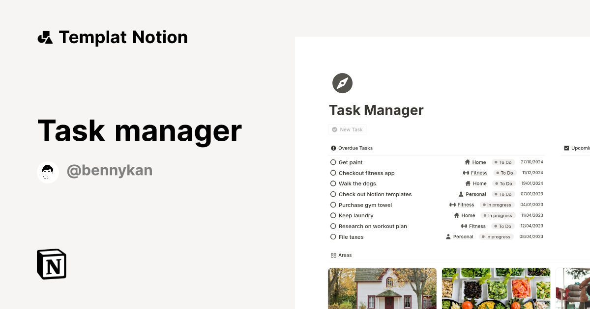 Templat Task manager | Notion Marketplace
